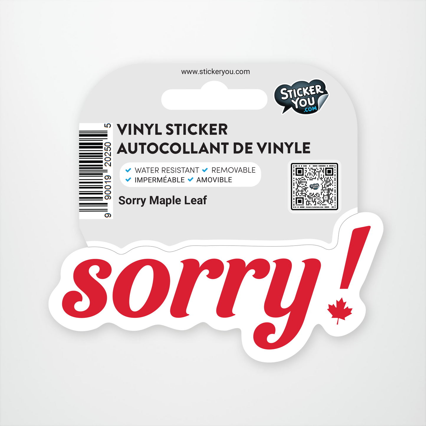 Sorry Maple Leaf Sticker Pack (12 units @ $2.25 each) – StickerYou ...